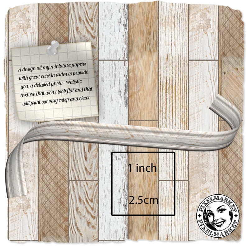 DOLLHOUSE 1/12 Miniature Printable FLOORING Weathered Wood | Etsy