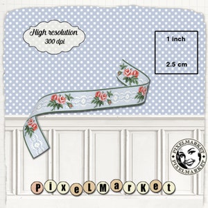 Dollhouse Printable 1/12th Scale Miniature WALLPAPER With Rose Floral ...