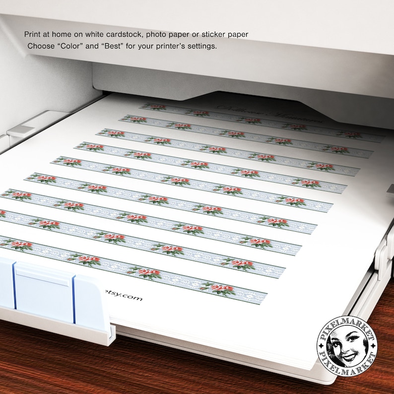 Dollhouse Printable 1/12th Scale Miniature WALLPAPER With Rose | Etsy