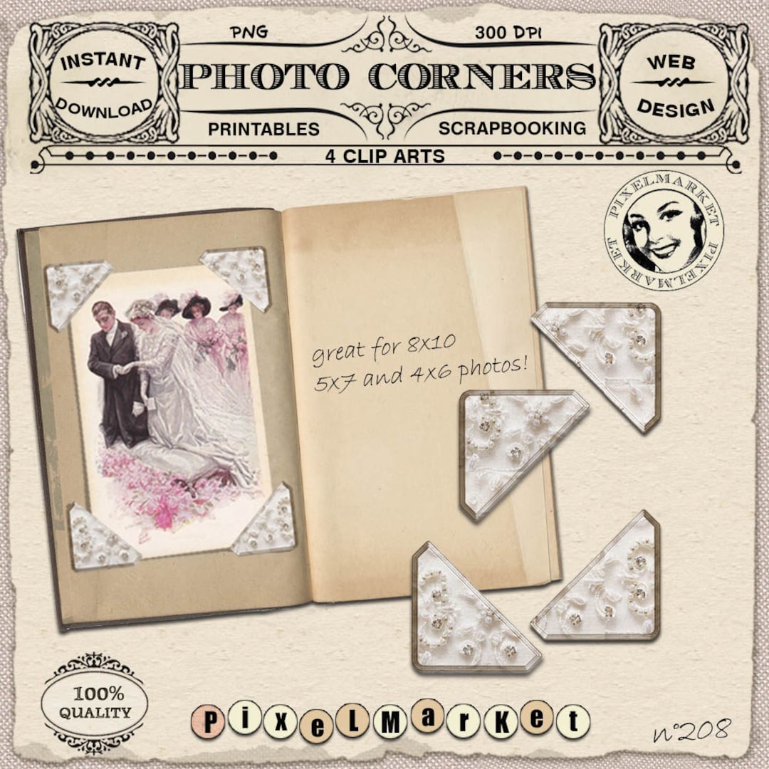 White Lace CORNER CLIPART Decorative Picture Frame Lace Overlay Wedding ...