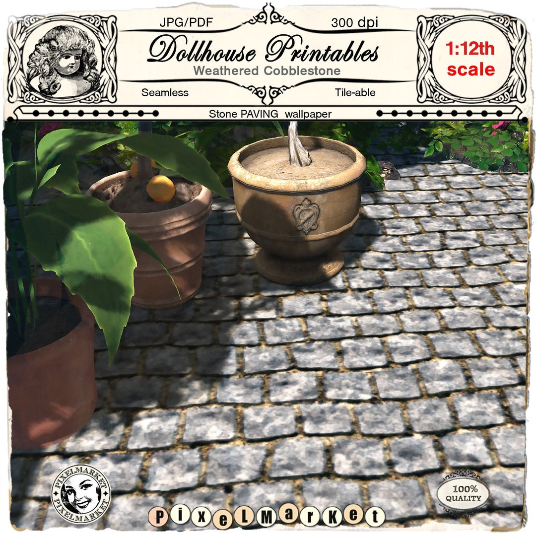 Dollhouse 1/12 Miniature Flooring Printable STONE Floor Tile - Etsy