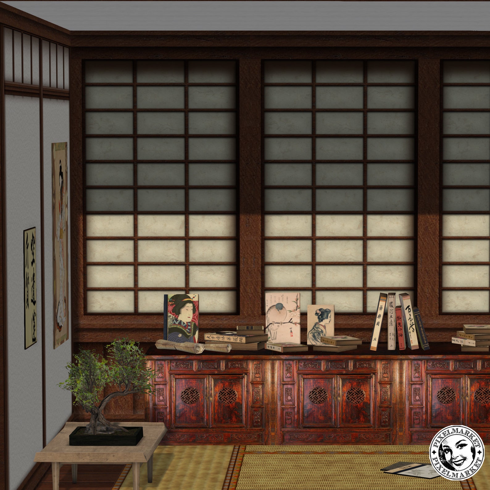 Miniature SHOJI SCREEN WALLPAPERS Printable Japanese Paper - Etsy Australia