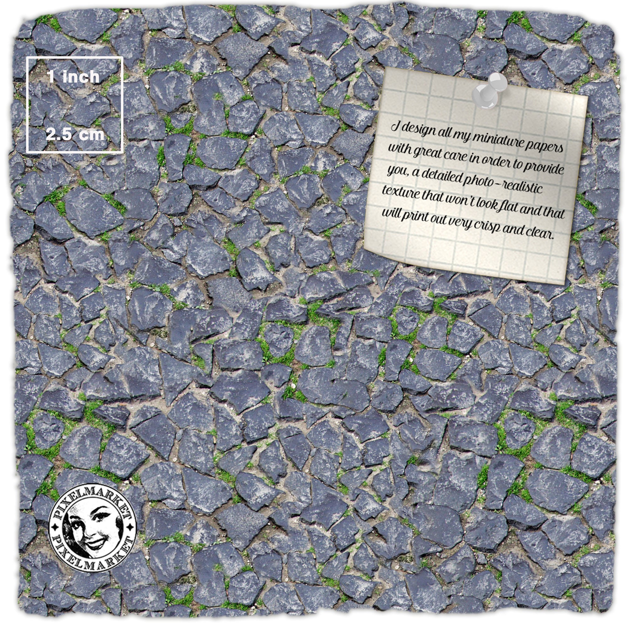 Miniature FLAG STONE FLOOR Paving 1/12 Printable Outdoor Stone Flooring ...