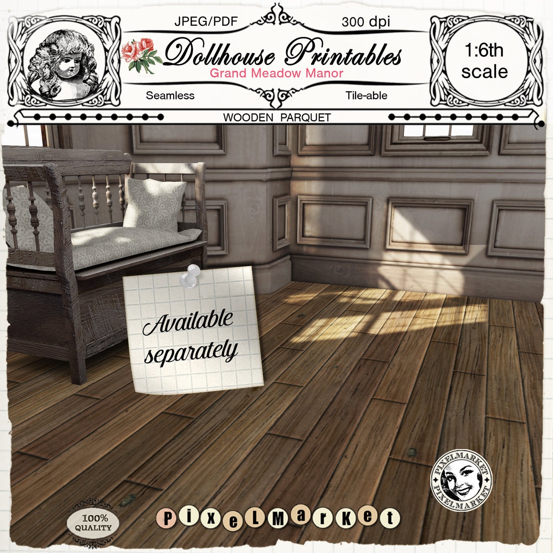 DOLLHOUSE Printable Playscale Flooring Teak Wood Decking - Etsy