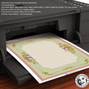 Dollhouse Miniature Aubusson RUG Printable Carpet Digital Template to ...