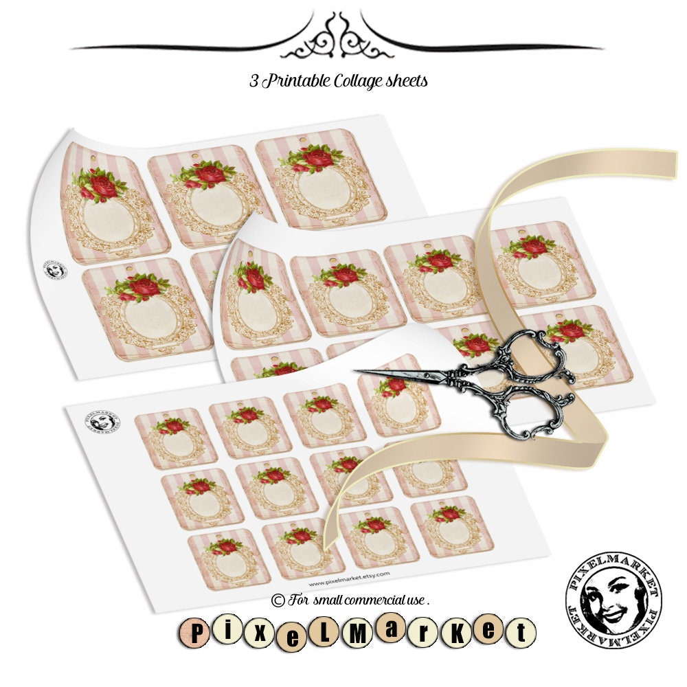 Printable Gift TAG Clipart SET JEWELRY Display Card Shabby | Etsy