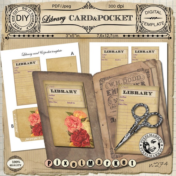 Library Card Pocket Template