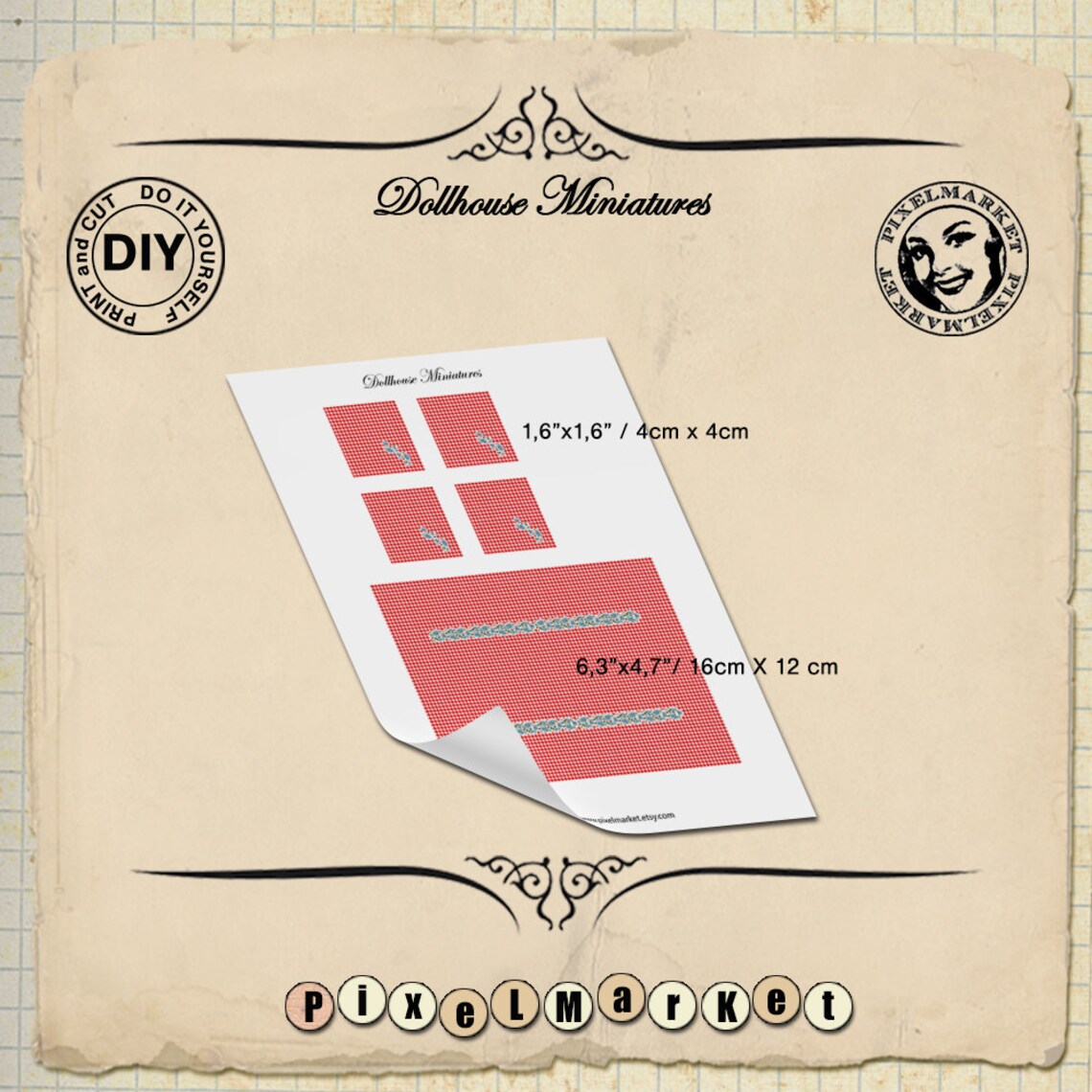 Dollhouse PRINTABLE FABRIC Texture 1:12 Scale Miniature - Etsy