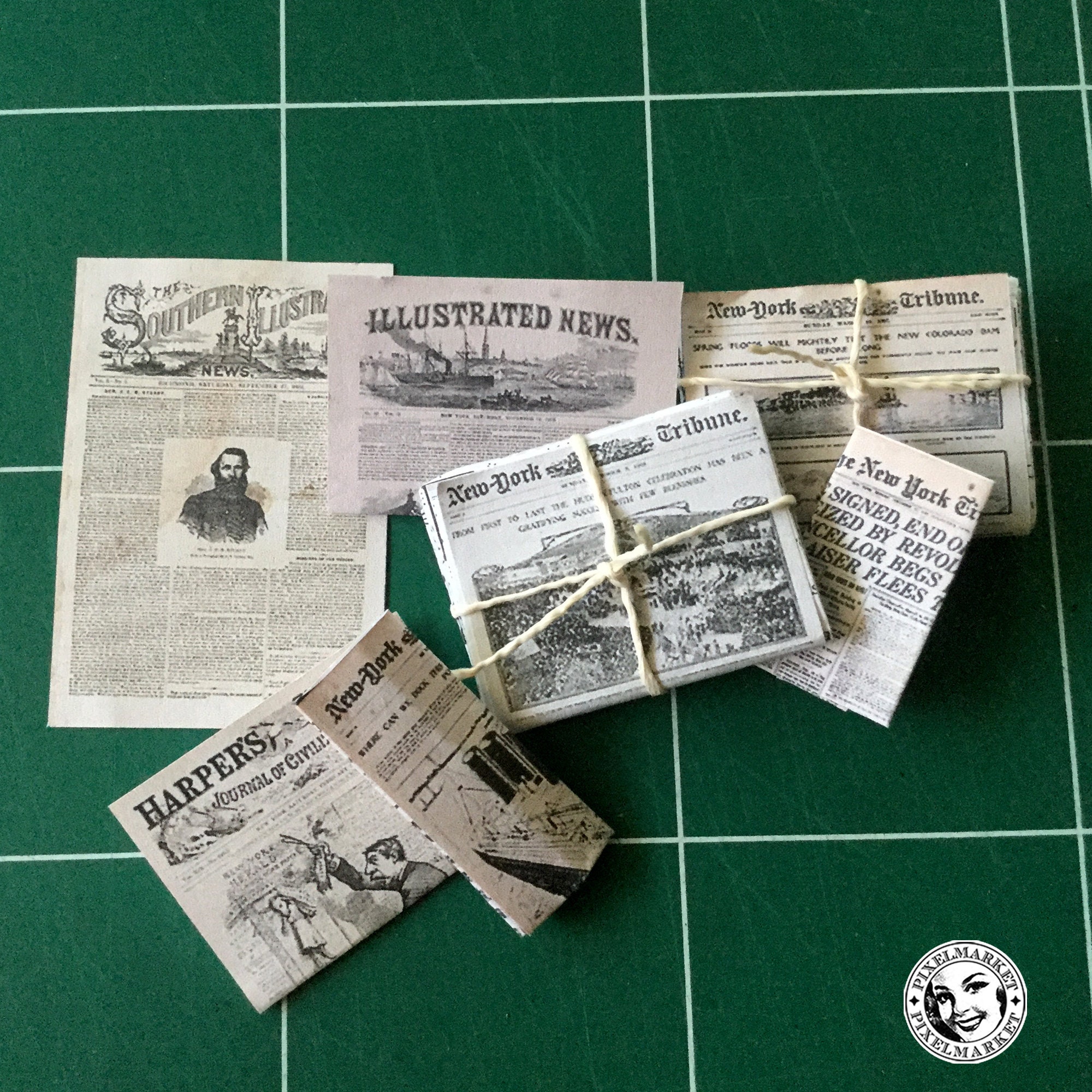 DIY Miniature Old NEWSPAPERS STACK Printable Newspaper Covers | Etsy