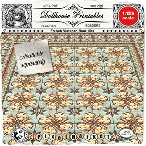 DOLLHOUSE Miniature Floor French 1900s Flooring 1/12th Victorian Floor ...