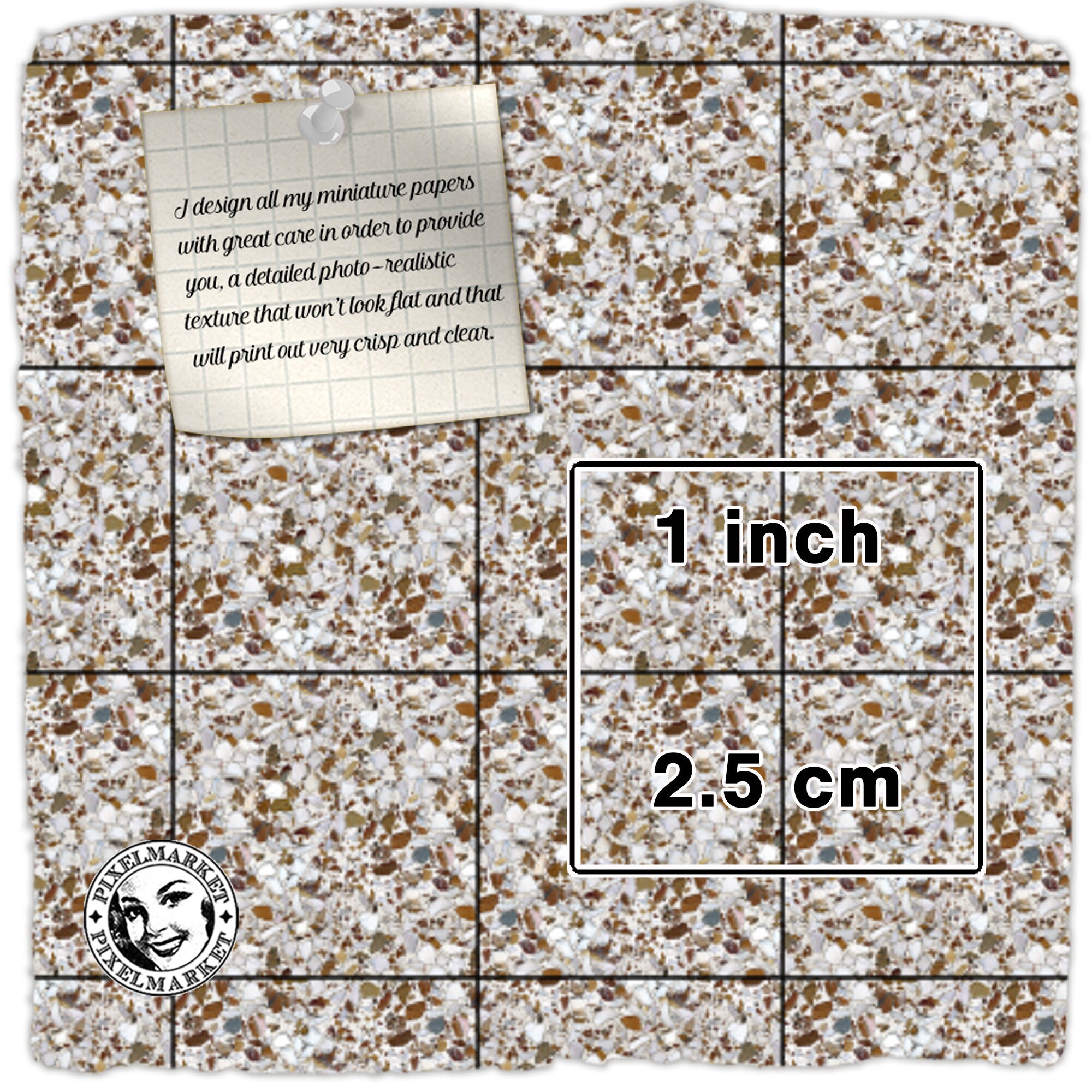 Miniature TERRAZZO TILES Printable Flooring Wallpaper Use for - Etsy