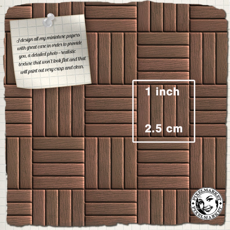 DOLLHOUSE Flooring Miniature Teak Wood Deck Tiles Wallpaper - Etsy