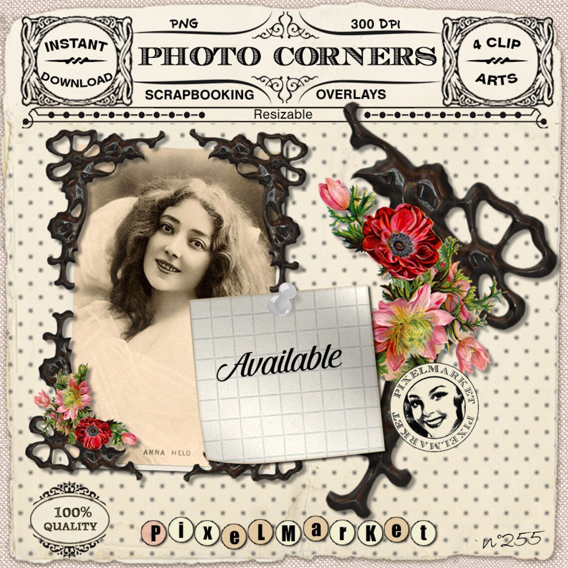 Metallic Photo CORNER OVERLAYS Bronze Picture Frame Corner | Etsy