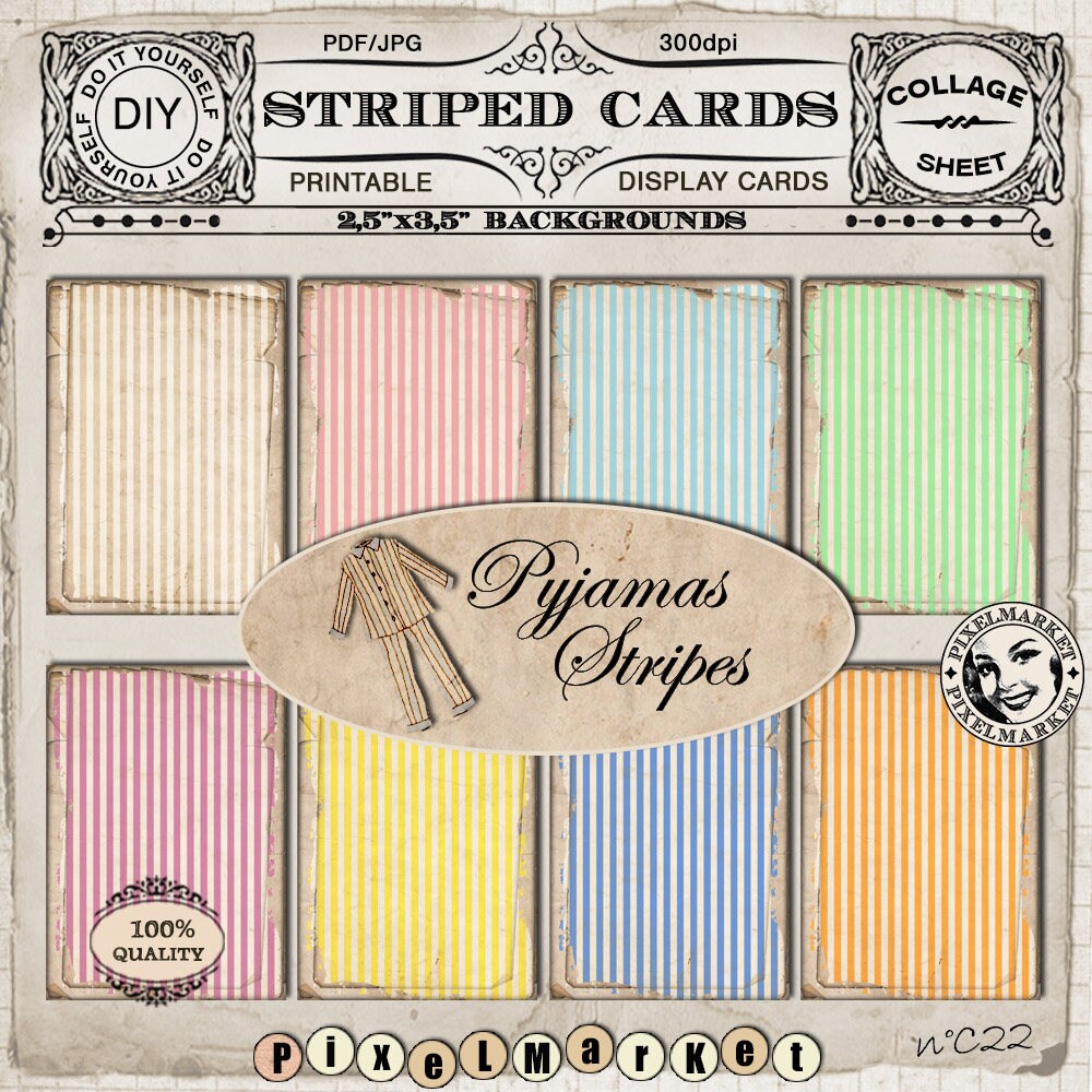 STRIPED BACKGROUNDS Display Cards Jewelry Holders Stripes Tag Clipart ...