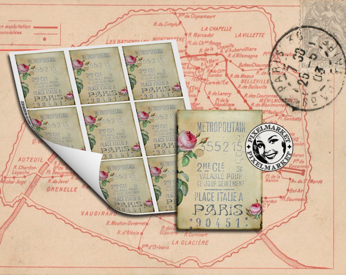 French Vintage TICKETS TAGS Jewelry Display Cards Paris Metro - Etsy
