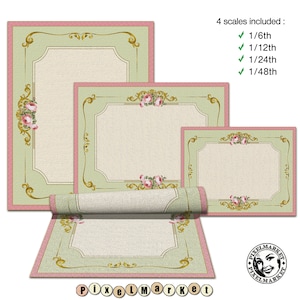 Dollhouse Miniature Aubusson RUG Printable Carpet Digital Template to ...