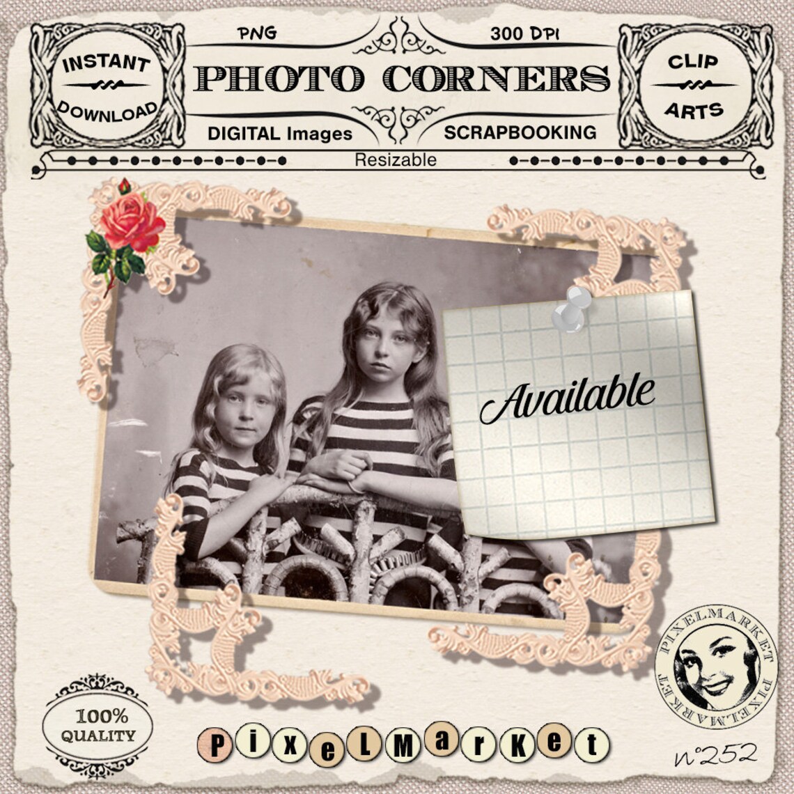 Metallic Photo CORNER OVERLAYS Bronze Picture Frame Corner | Etsy