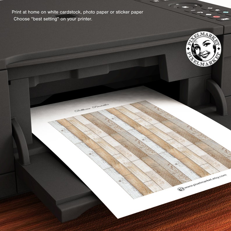 DOLLHOUSE 1/12 Miniature Printable FLOORING Weathered Wood | Etsy