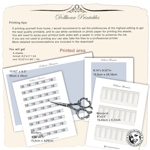 Dollhouse Printable 1/12th Scale Miniature WALLPAPER With Rose Floral ...