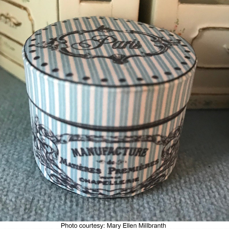 Dollhouse Miniature Hatbox Printable Template Set of 3 French - Etsy