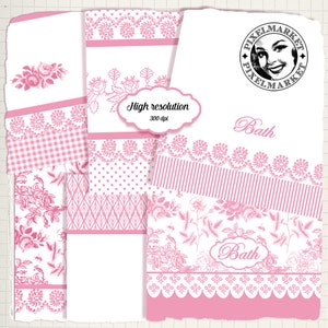 Dollhouse Miniatures Printable BATH TOWELS Digital Template to Download ...