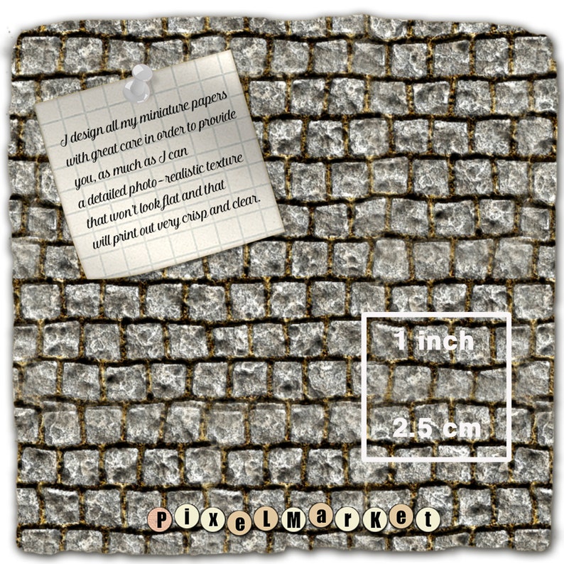 Dollhouse 1/12 miniature flooring Printable STONE floor tile | Etsy