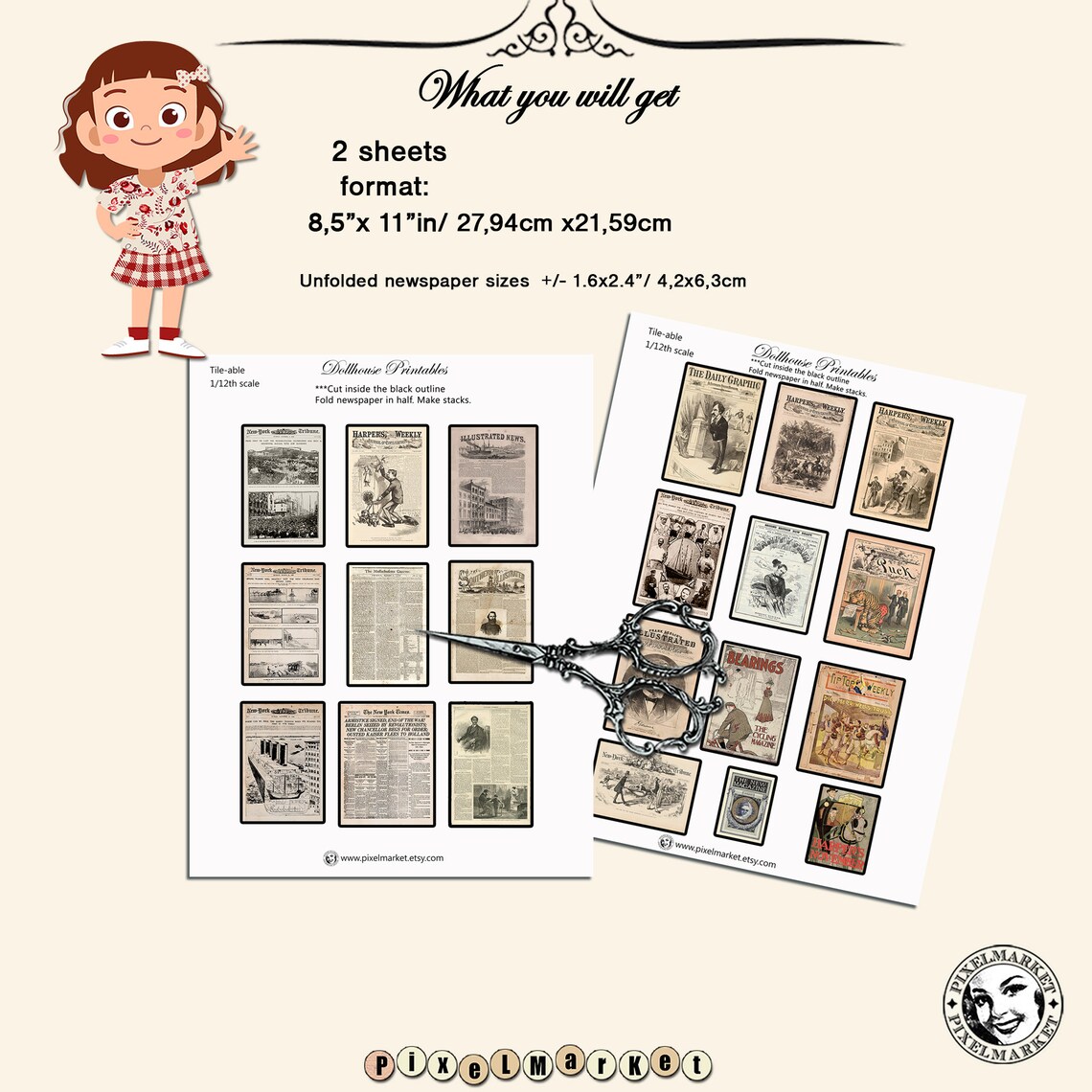 DIY Miniature Old NEWSPAPERS STACK Printable Newspaper Covers | Etsy