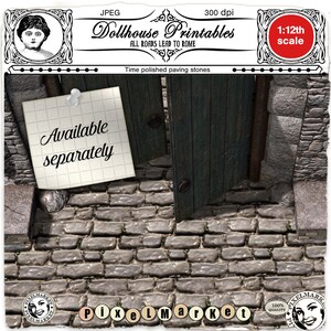 Dollhouse Printable Sidewalk Pavers Flooring Miniature Street Paving ...