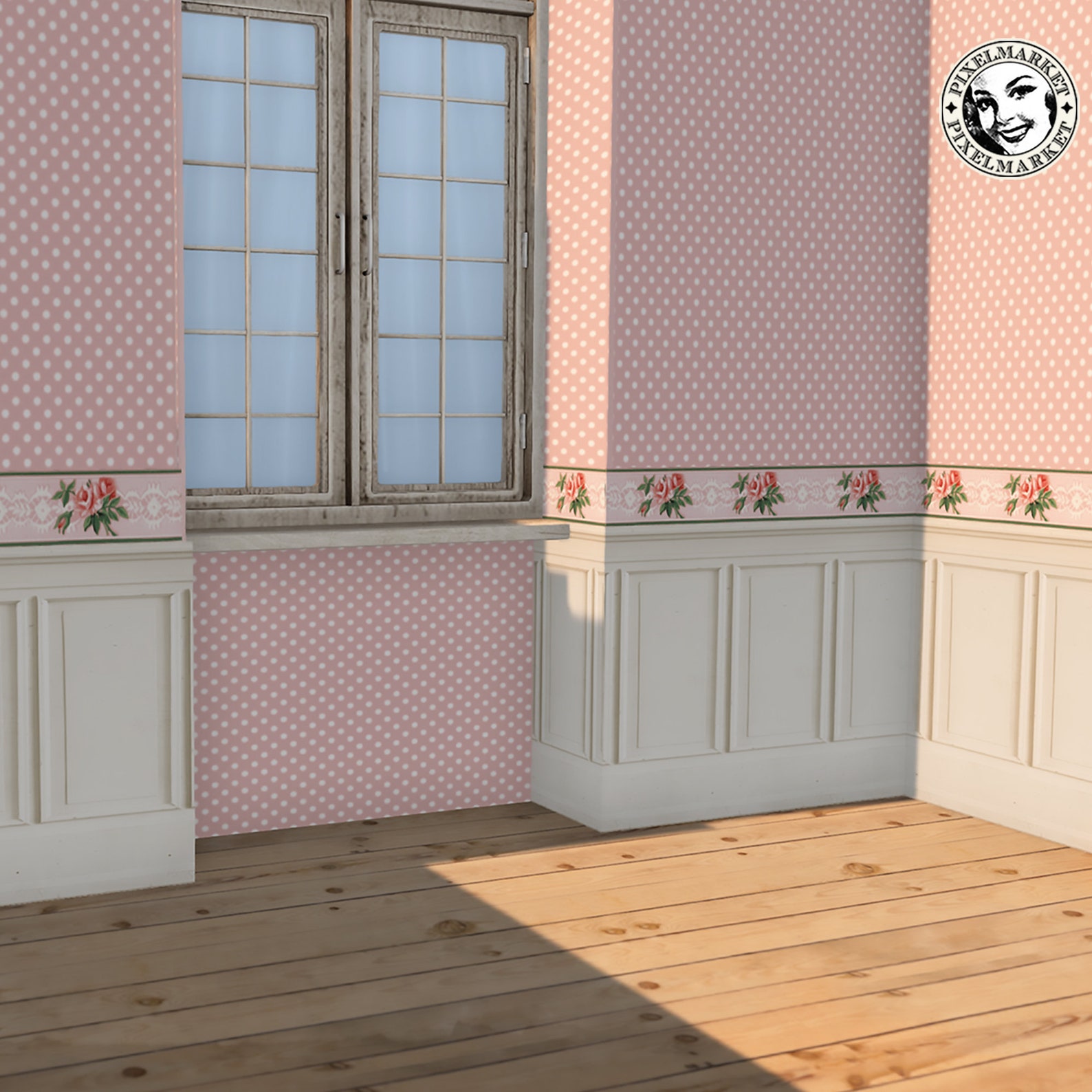 12th Scale Dollhouse Printable Miniature WALLPAPER With Rose Floral ...