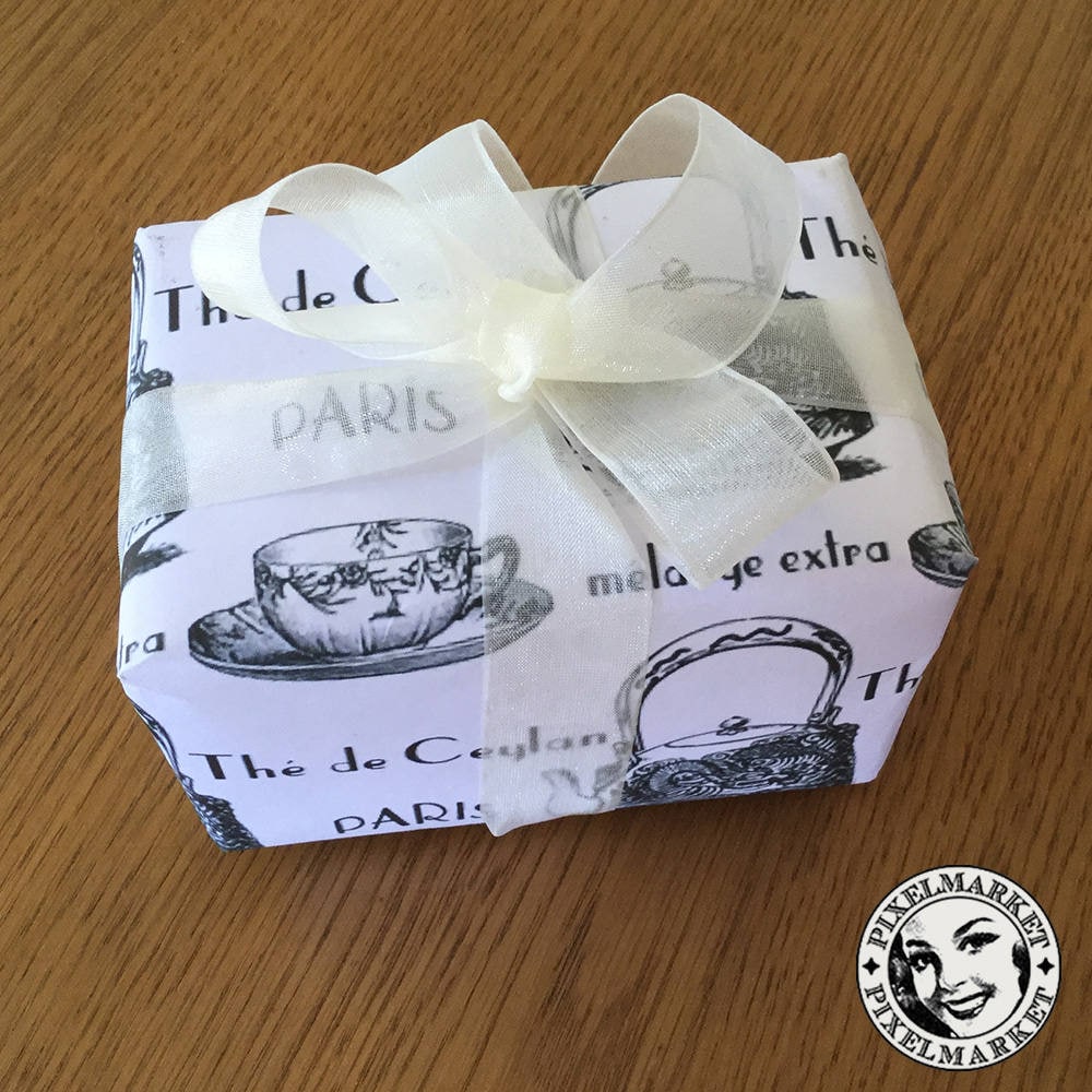 French Vintage WRAPPING Paper Printable GIFTWRAP Black & White - Etsy UK