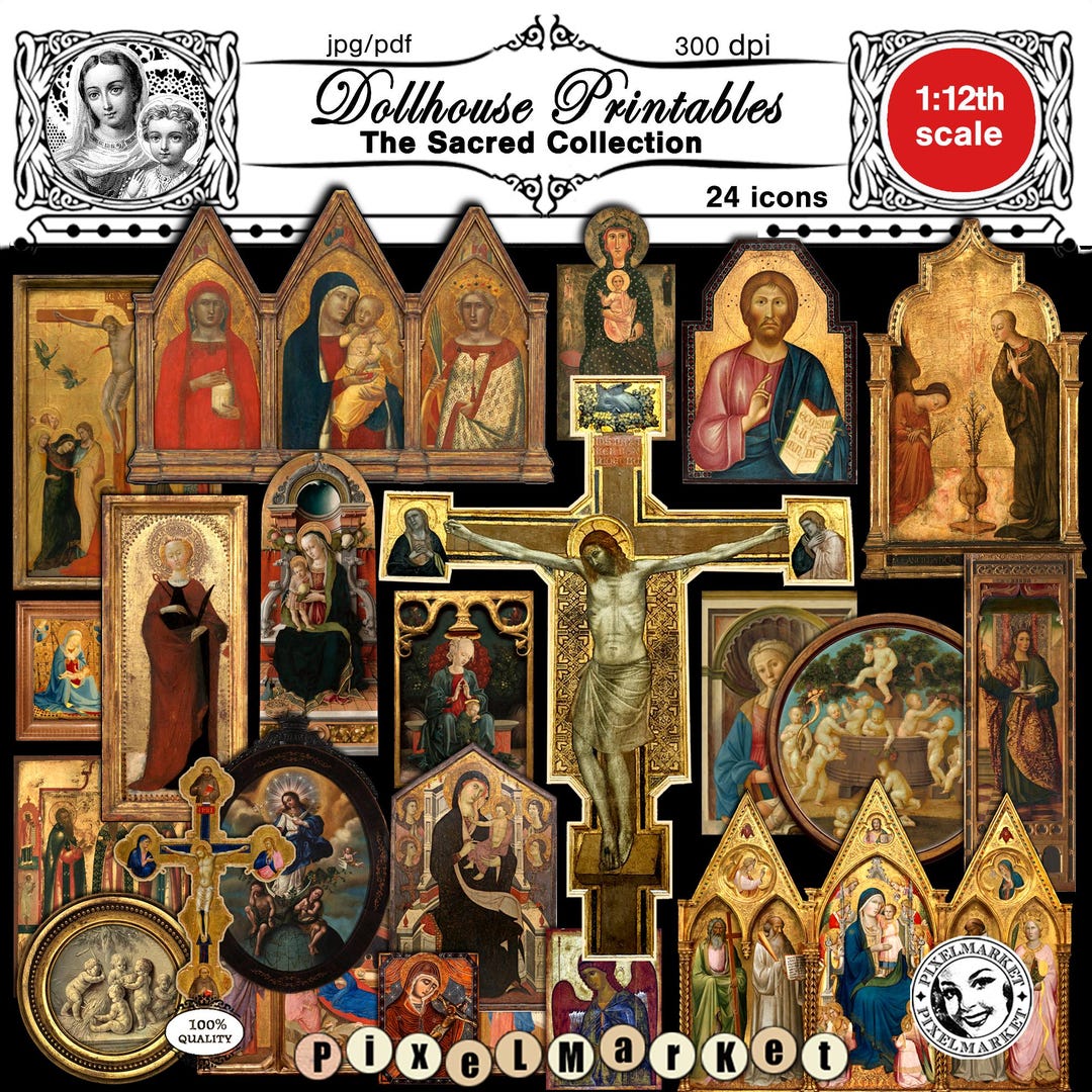 Dollhouse Printable HOLY ICONS Religious Art Christian Art Prints ...