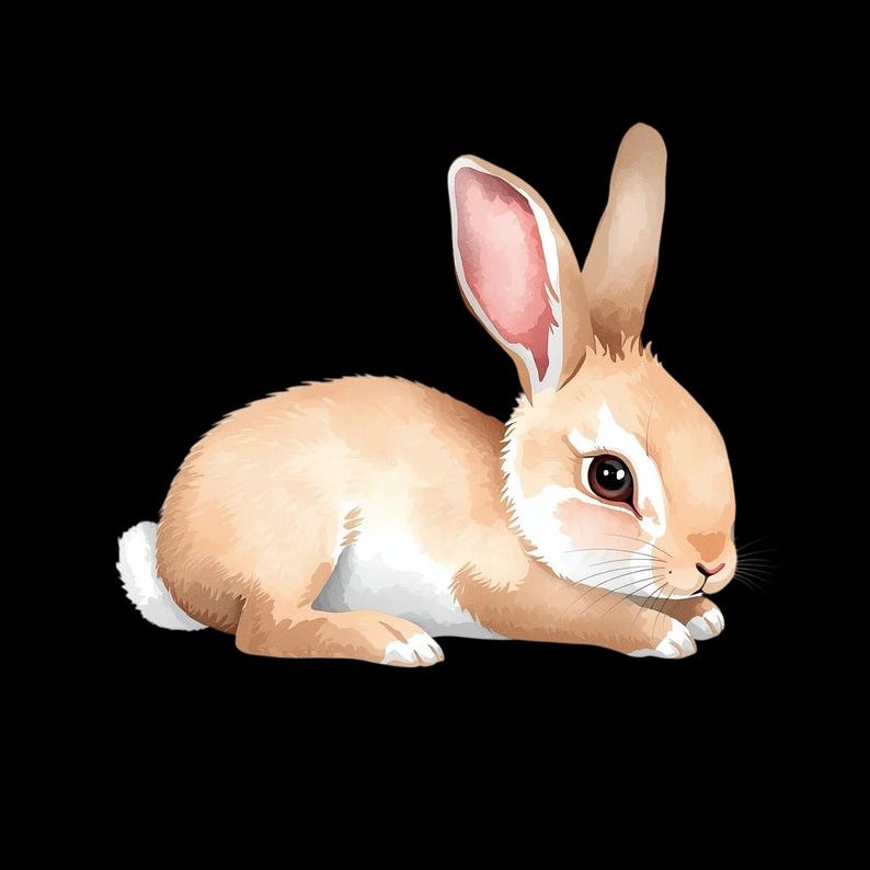 Bunny Clipart Bundle 10 PNG | Kawaii Baby Rabbit PNG 10 (digital ...