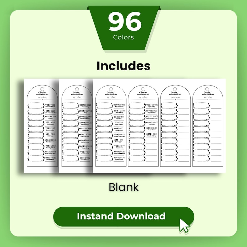 Ohuhu Honolulu 96 Colors | Swatch Card for Marker Artists | Blank | PDF ...