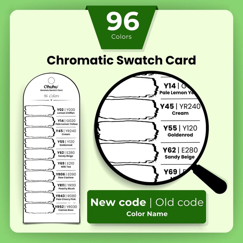 Ohuhu Honolulu 96 Colors | Swatch Card for Marker Artists | Blank | PDF ...
