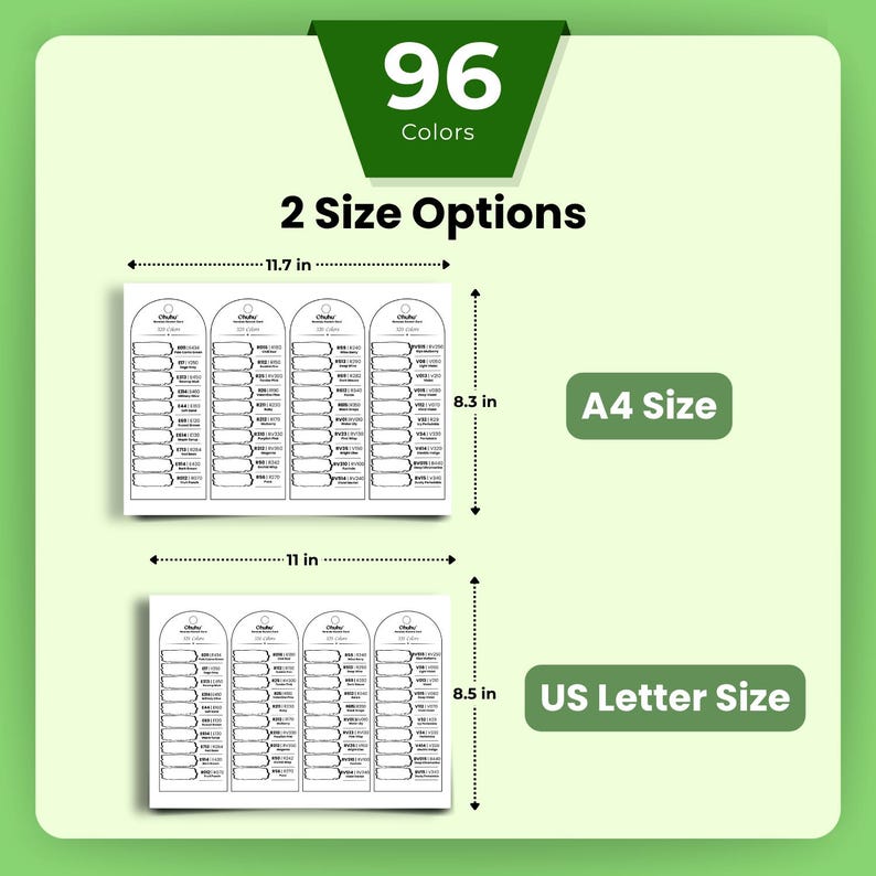 Ohuhu Honolulu 96 Colors | Swatch Card for Marker Artists | Blank | PDF ...