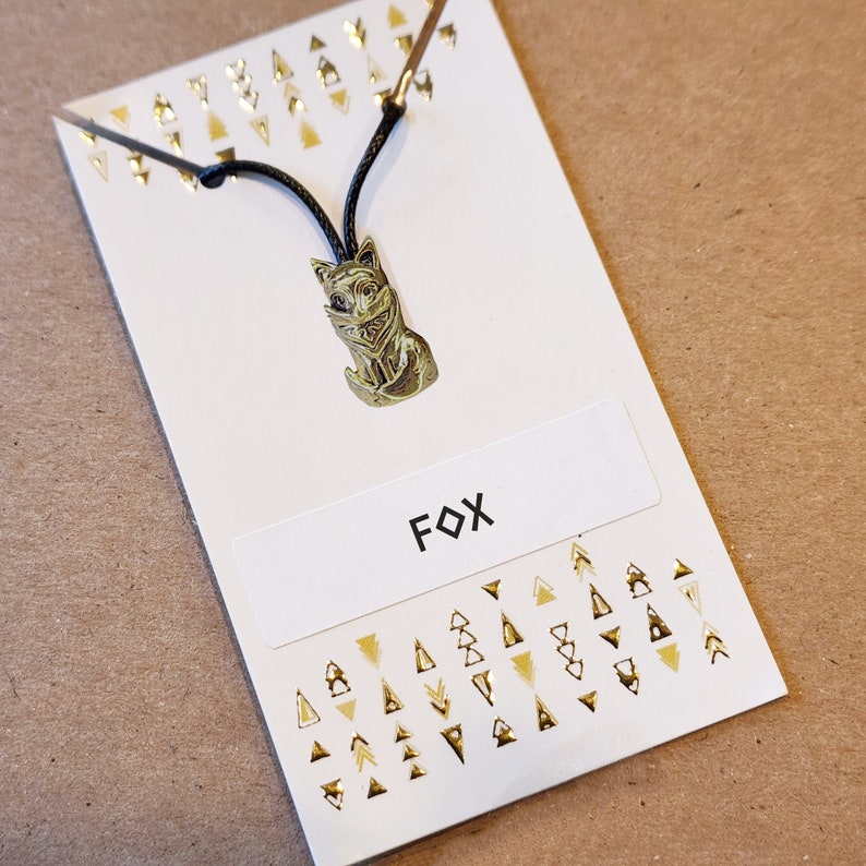 Fox Spirit Animal Tribal Bead Gold Plated Symbolic Gold Plated Native ...