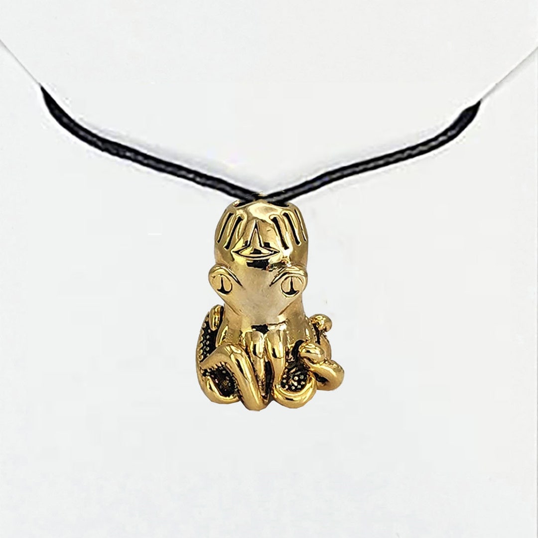 Octopus Zodiac Spirit Animal Tribal Bead Gold Plated Symbolic Gold ...