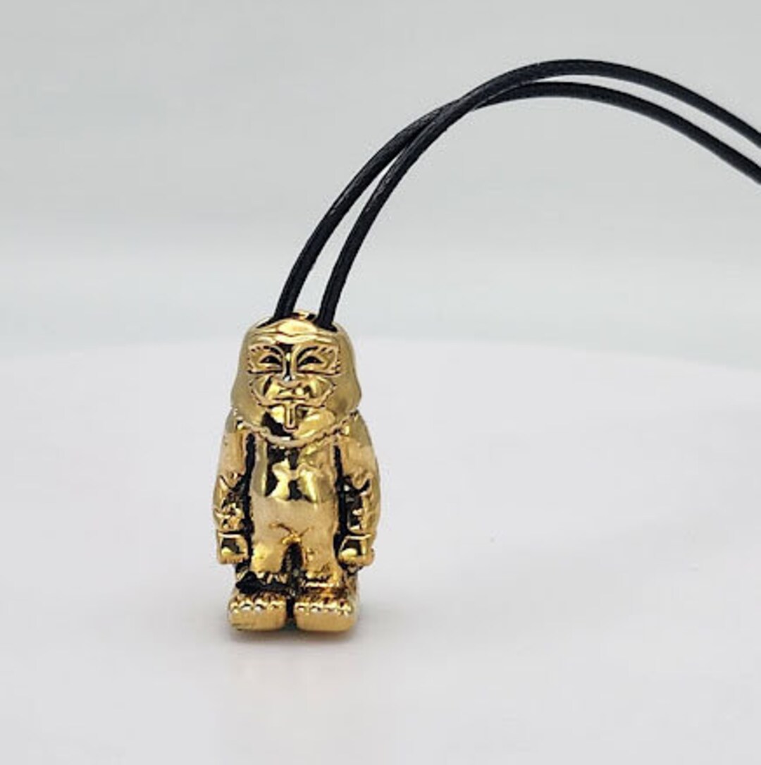 Sasquatch Bigfoot Spirit Animal Tribal Bead Gold Plated Symbolic Gold ...