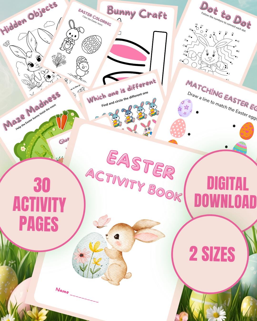 Printable Easter Activity Book, Kids Games, Coloring Pages, Funny Game ...