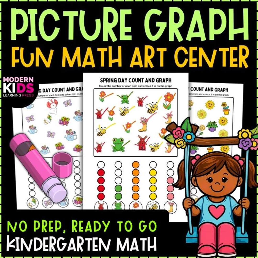 Spring Picture Graph Worksheets | Kindergarten Math Centers (PDF ...