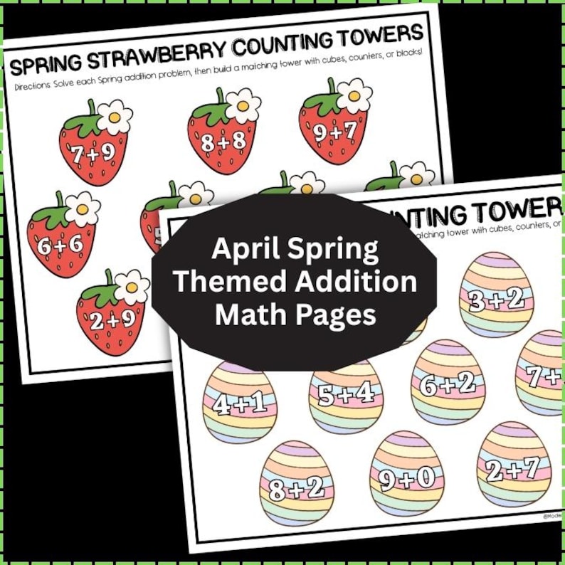Spring Counting Towers and Number Stairs Math Worksheets (preschool ...