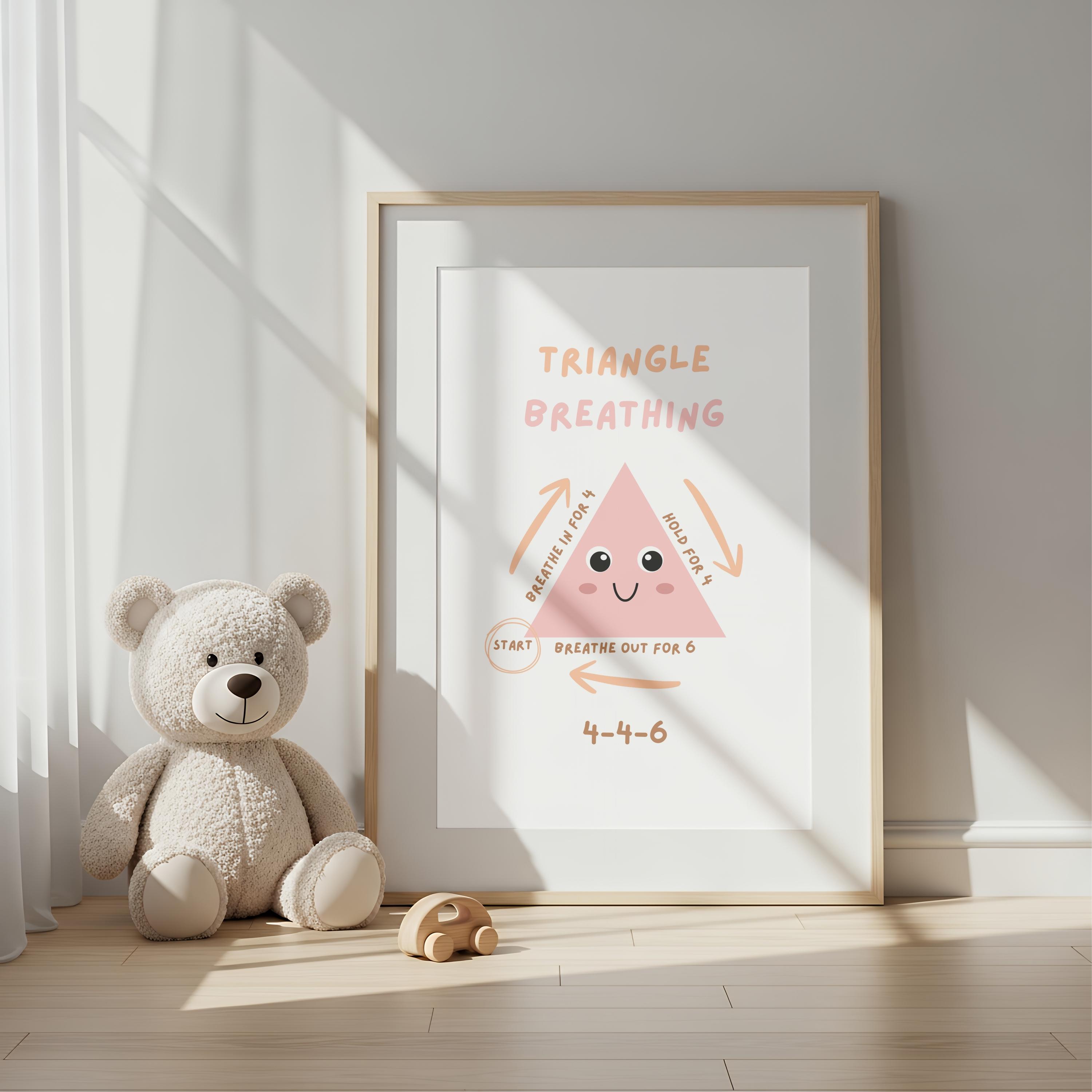 Triangle Breathing Poster for Kids, Calm Down Printable, Breathing ...