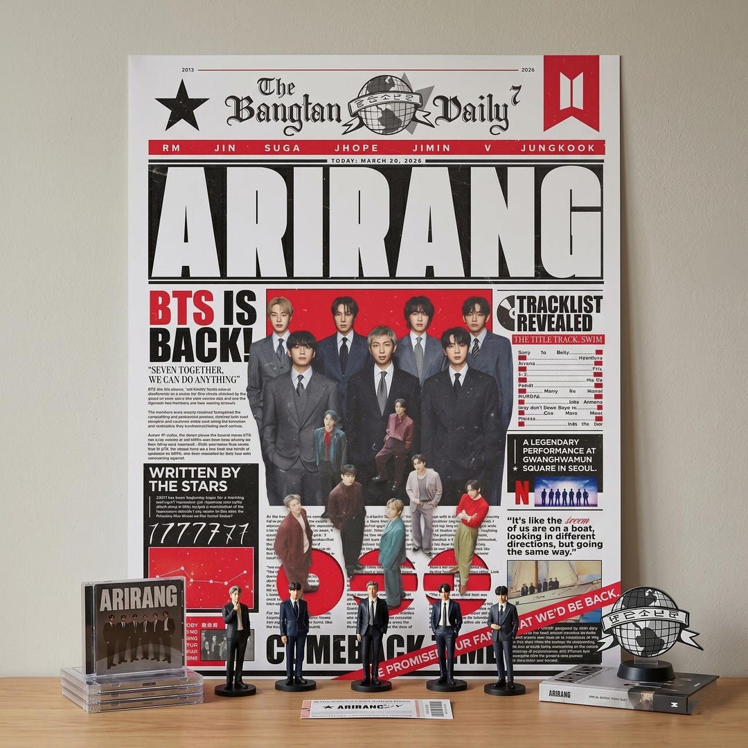 Arirang Album Poster Wall Art, BTS Fanmade Home Decor Gift, Digital ...