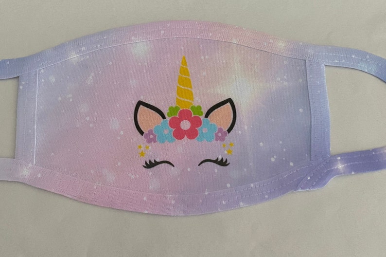 Unicorn Face Youth Facial Covering/mask - Etsy
