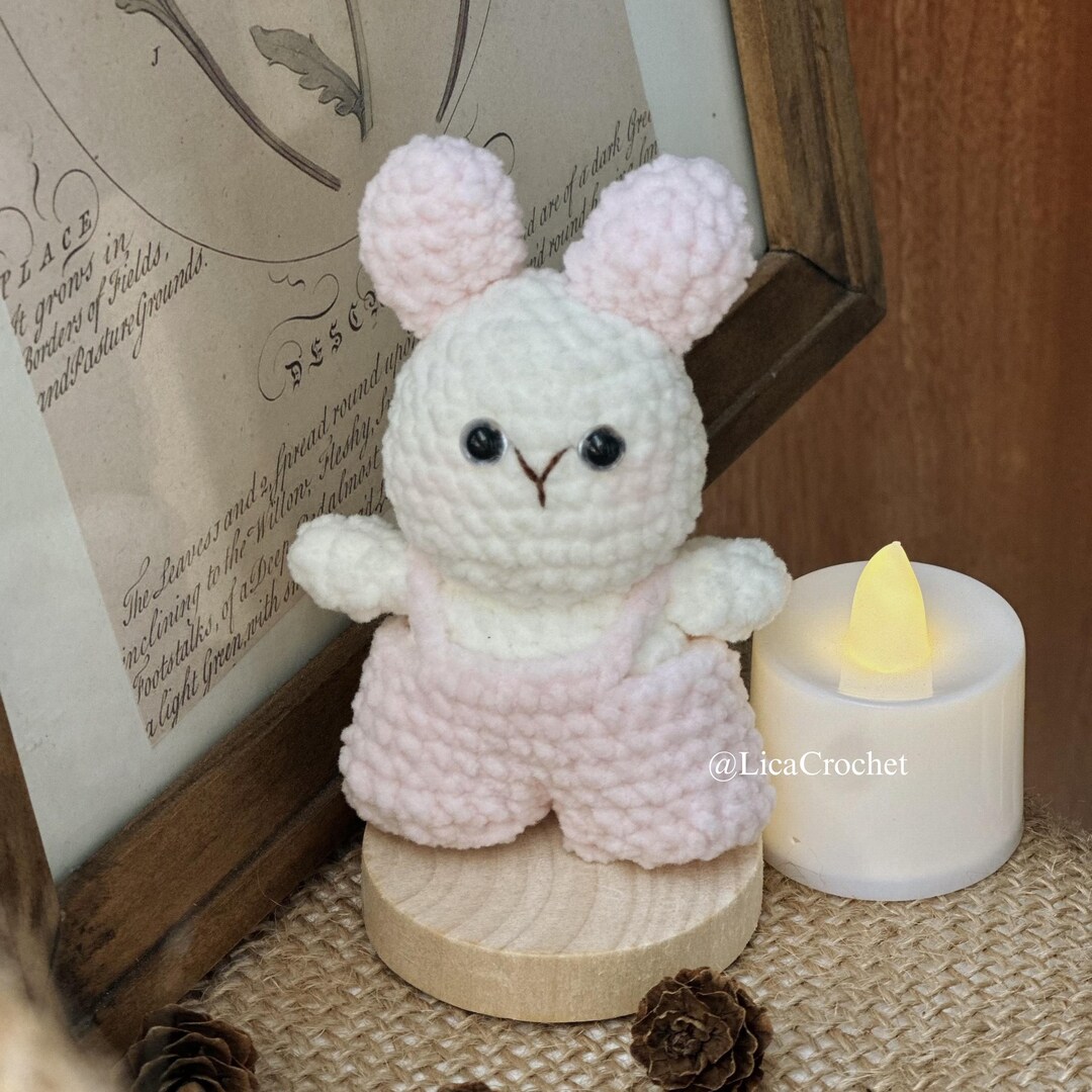 Handmade Crochet Bunny Amigurumi Plush, Soft Yarn Toy, 3 Inch Stuffed ...