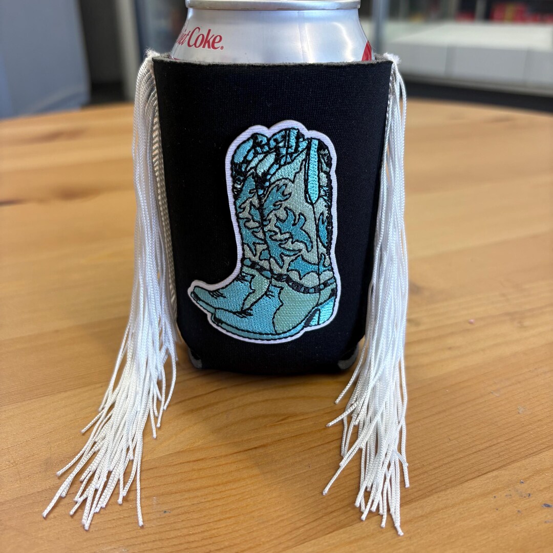 Cowboy Boot Koozie With Tassel Fringe Detail - Etsy
