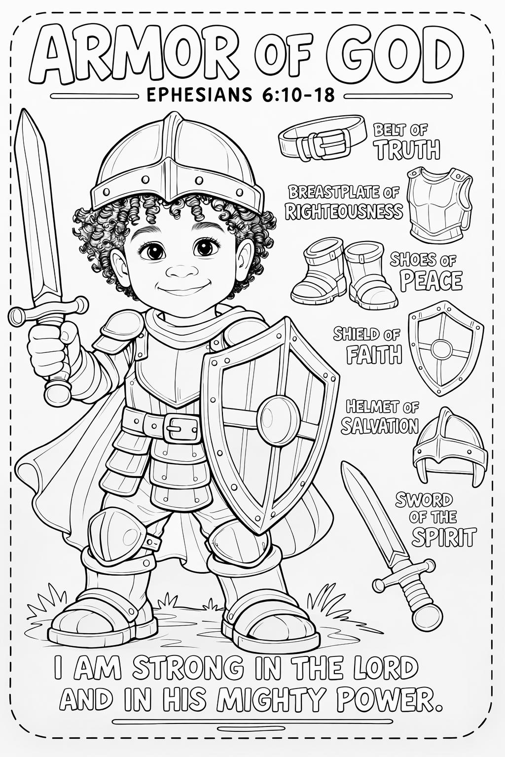 Armor of God Printable Activity Pack | Ephesians 6 Kids Bible Lesson ...