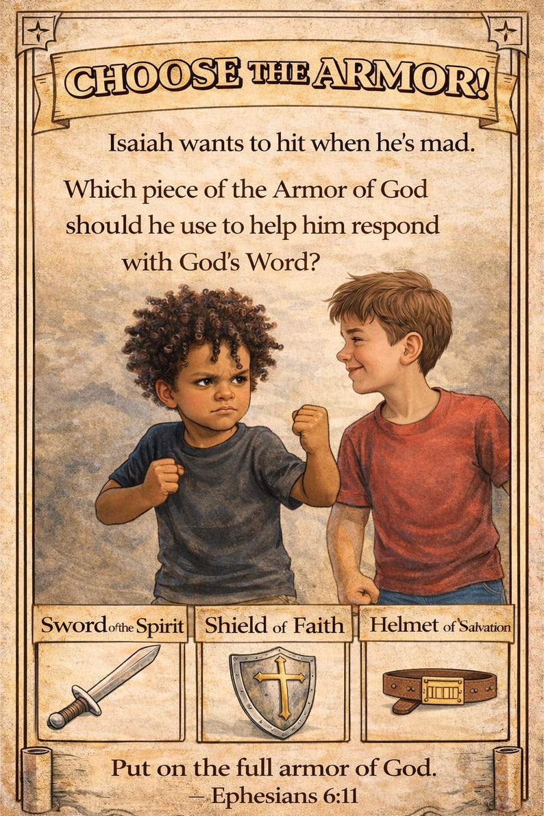 Armor of God Workbook for Kids | Real-life Scenarios Bible Activities ...