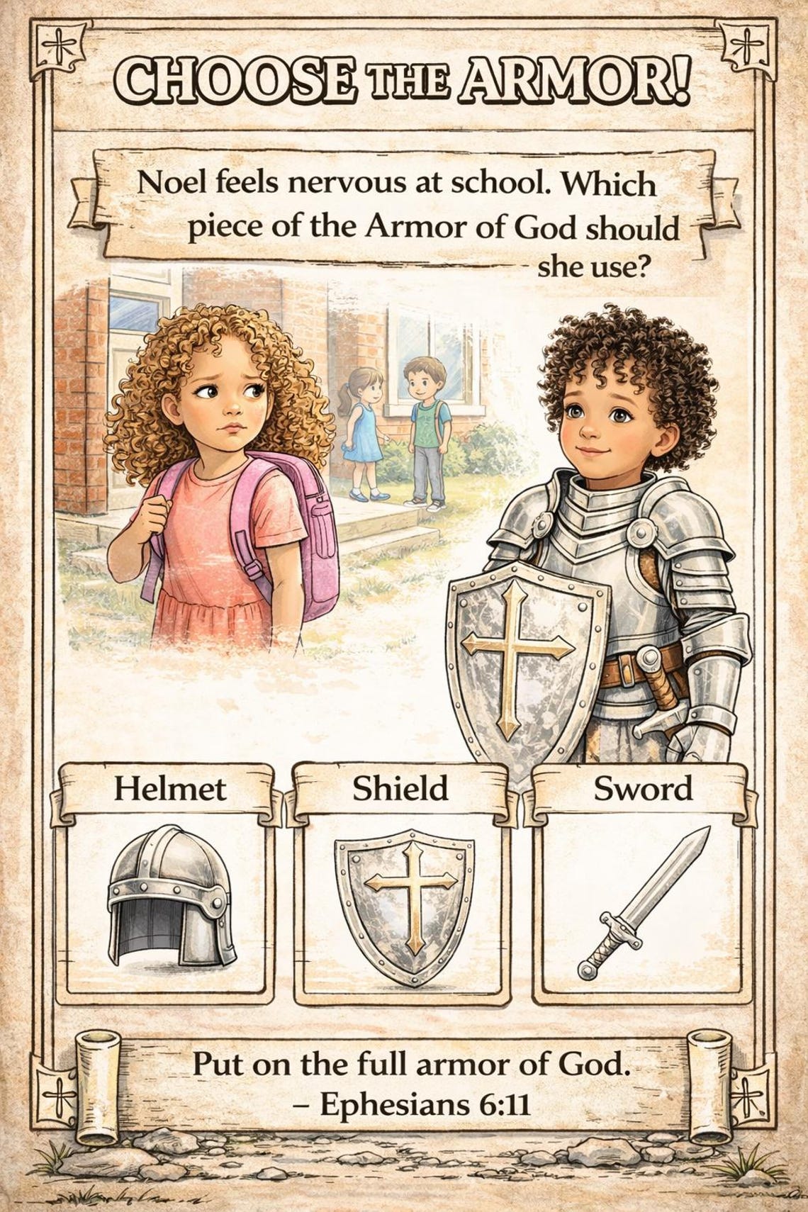 Armor of God Workbook for Kids | Real-life Scenarios Bible Activities ...