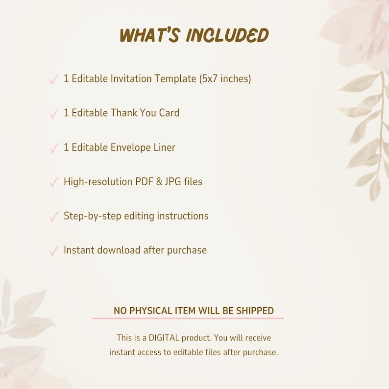 Pink Gold First Birthday Invitation Girl, Editable Canva Template ...